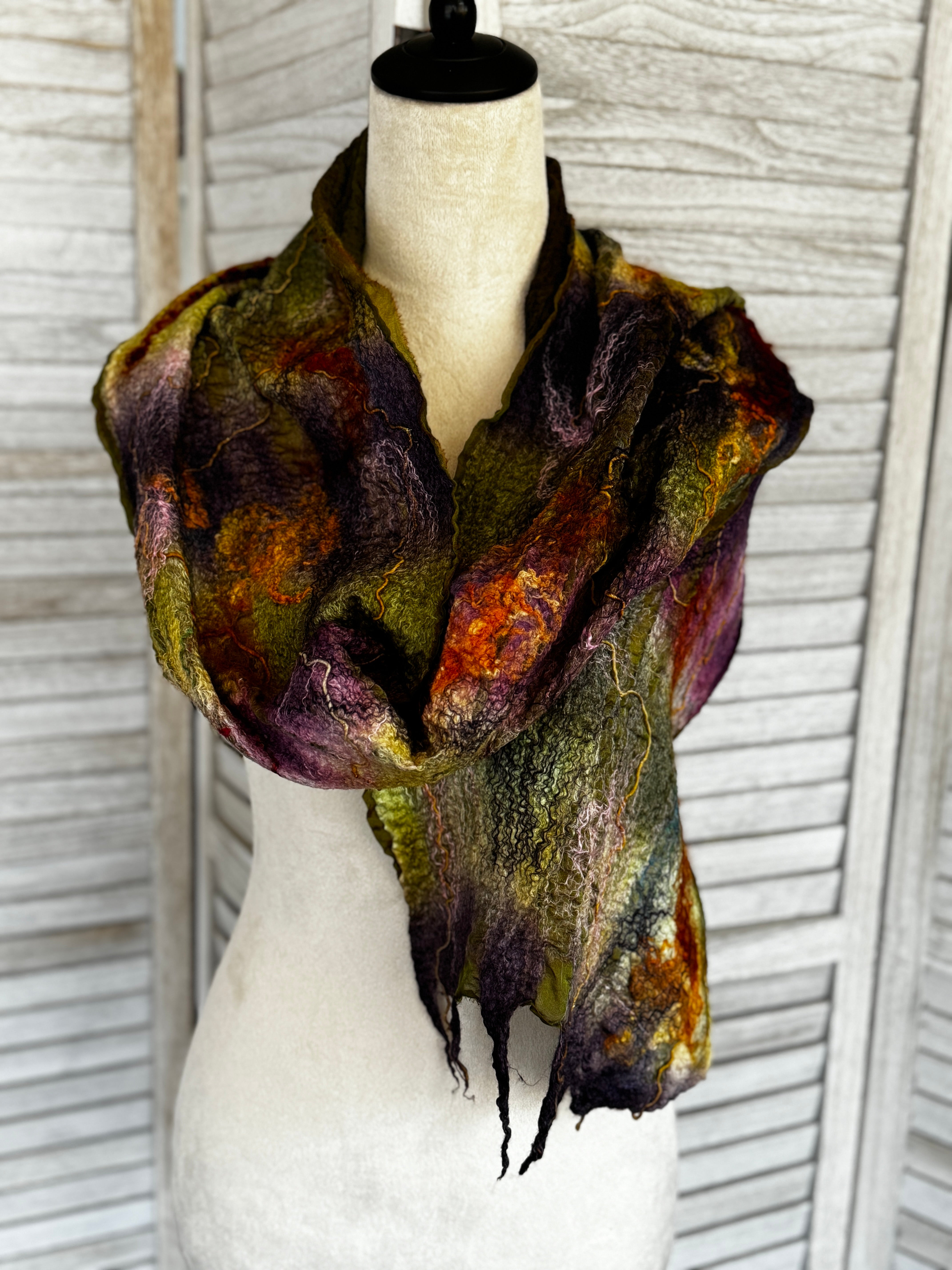 Merino Wool & Silk Scarf | Persimmon Art Gallery LLC